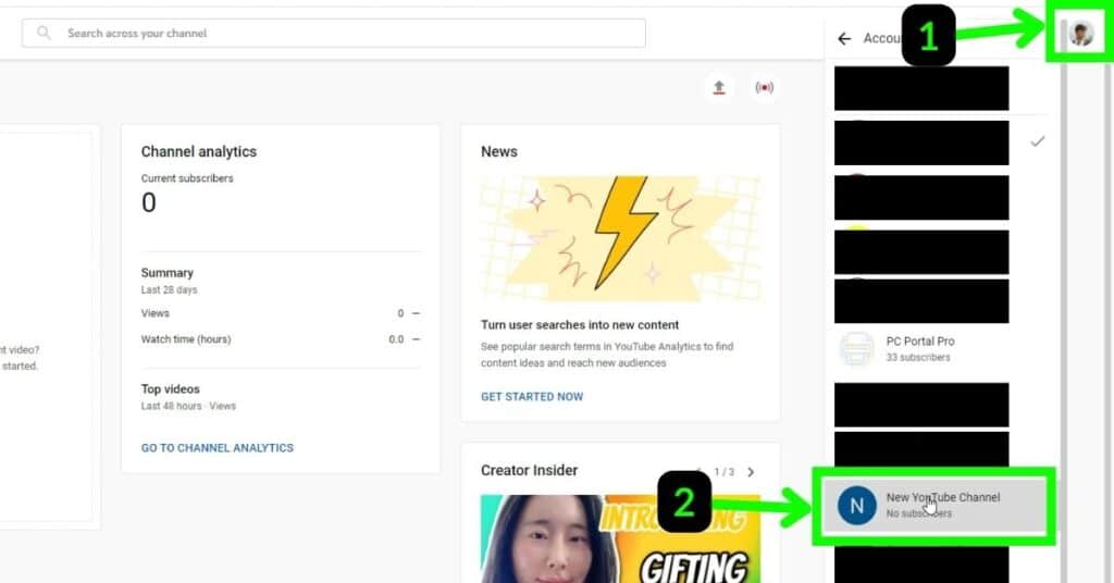 Create a New YouTube Channel with the Same Google Account - GeekPossible